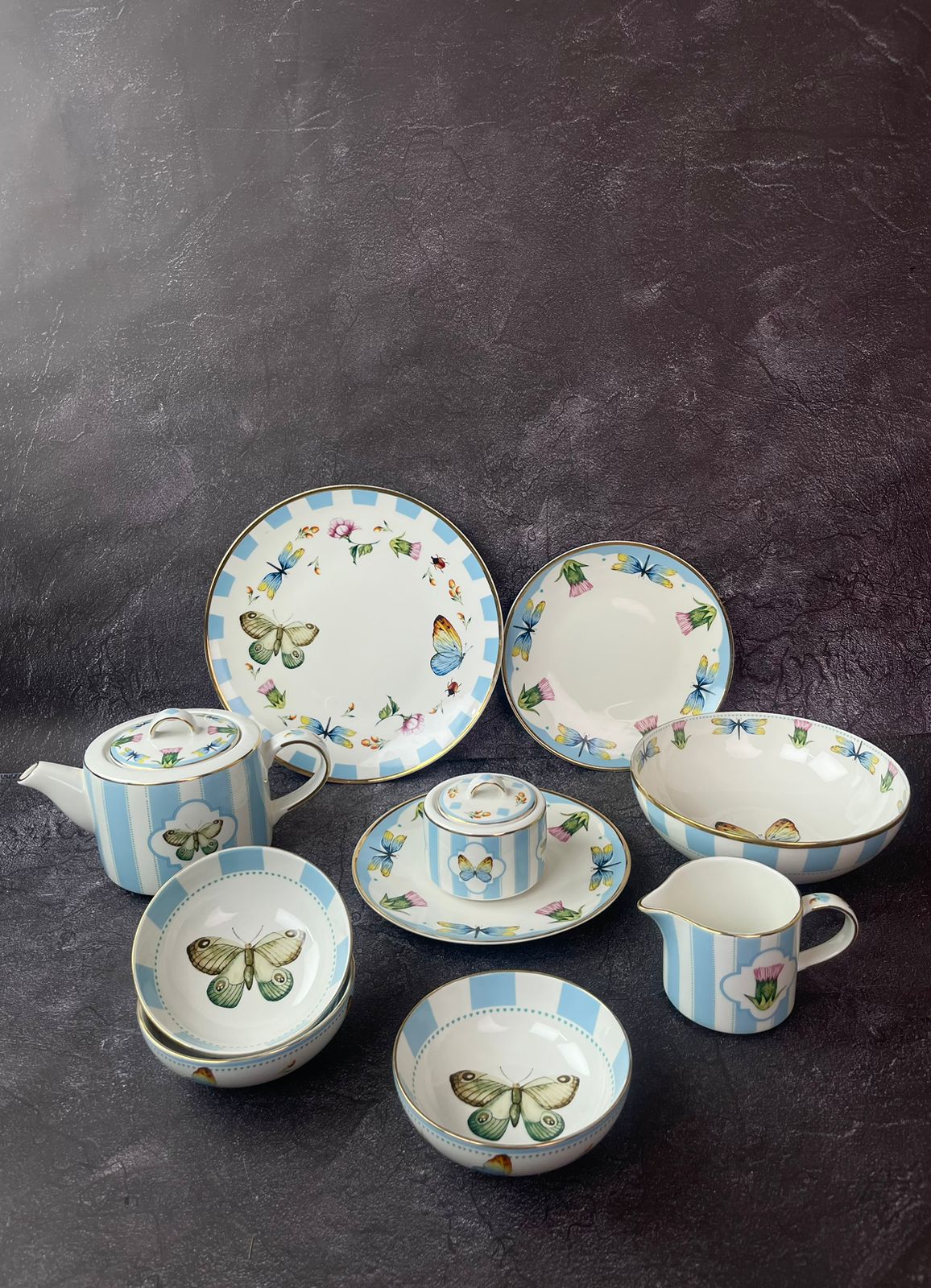 Butterfly Dinner Set 18 pcs/ Ceramics Dinner Set/ Floral Set | Daraz.com.bd