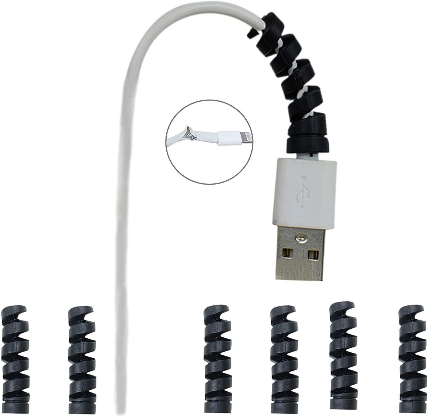 Universal Twist Charging Cable Protector Saver Cover For USB Charger ...