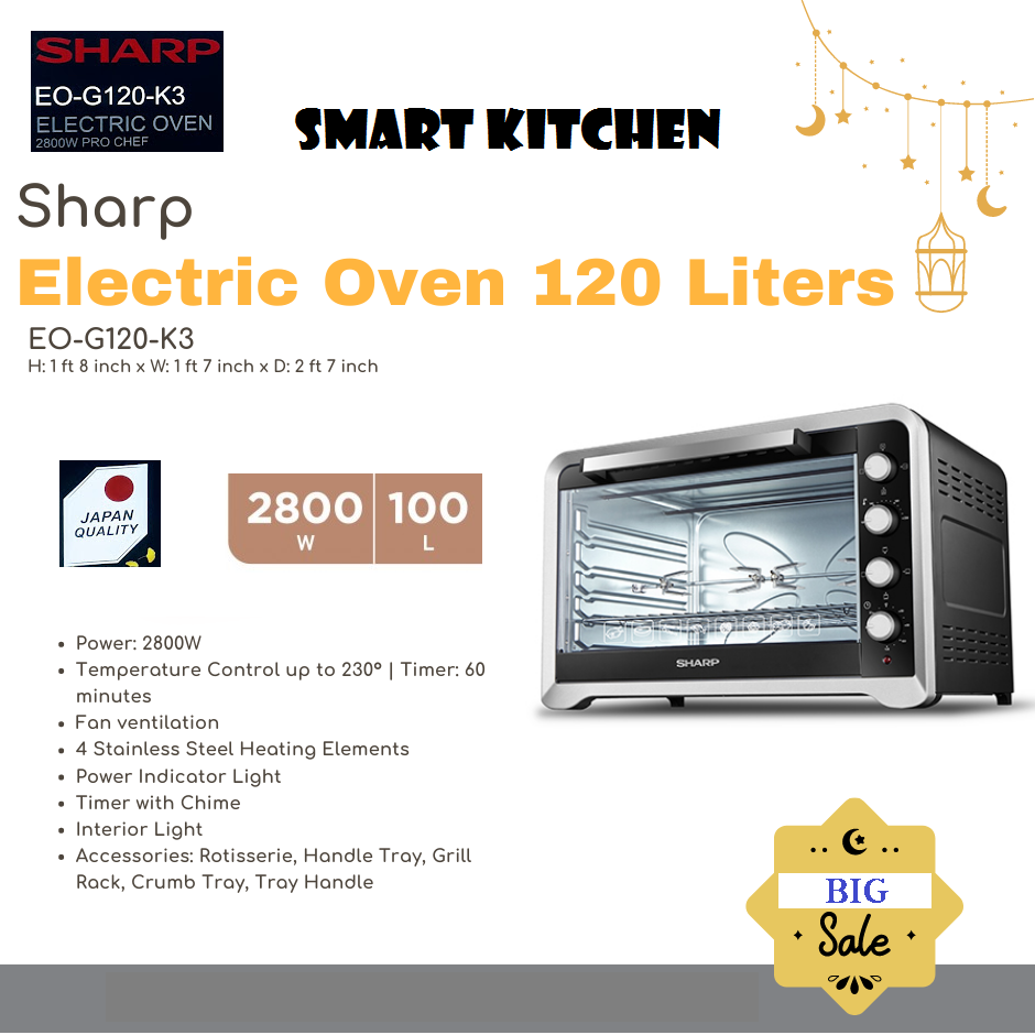 Sharp Electric Oven-100Liters, EO-G120-K3