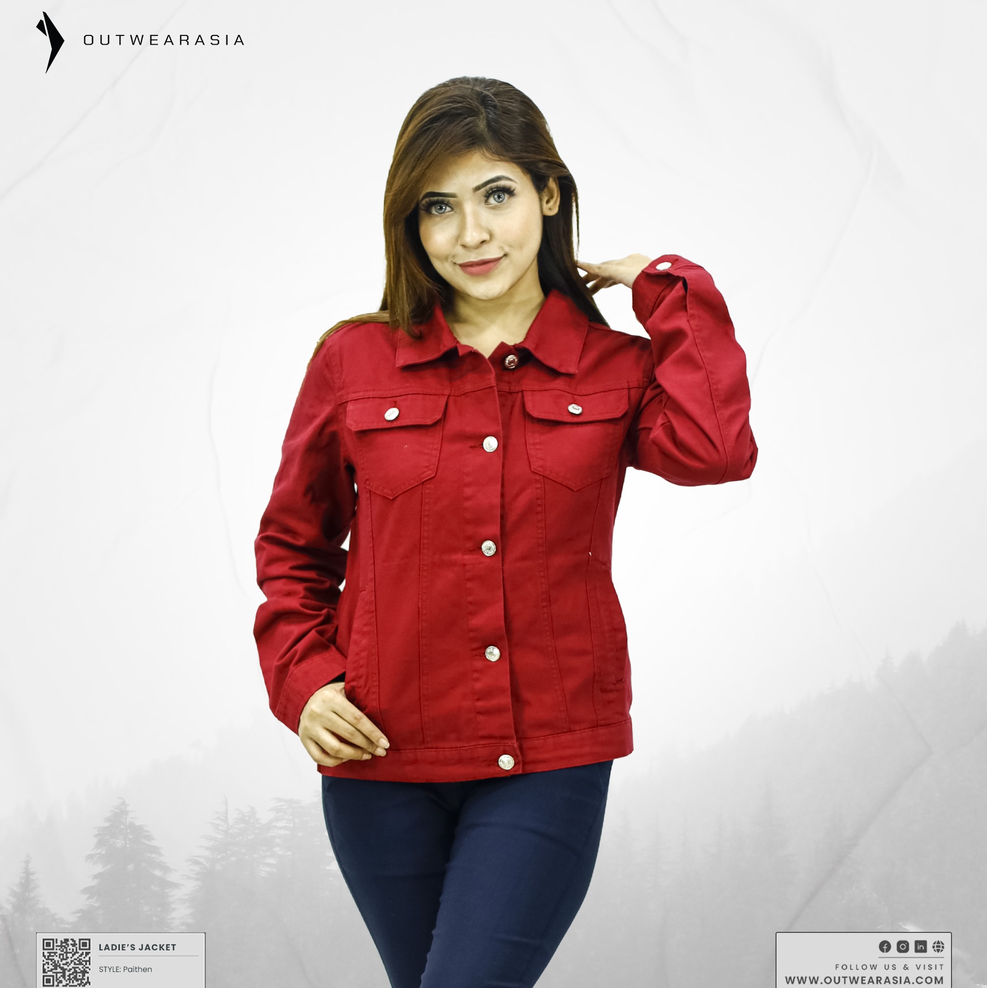 Outwearasia - Women's High-Quality Stylish Color Twill Jacket Phyten ...