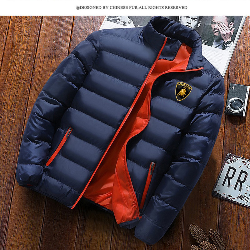 Winter Men's Lamborghini Red Down Jacket Printing Men's Jacket Fashion Men's Zipper Jacket Top ...