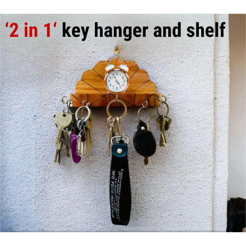 Wooden Key Holder with Wall Decor | Wooden Key Holder for Wall DIY ...