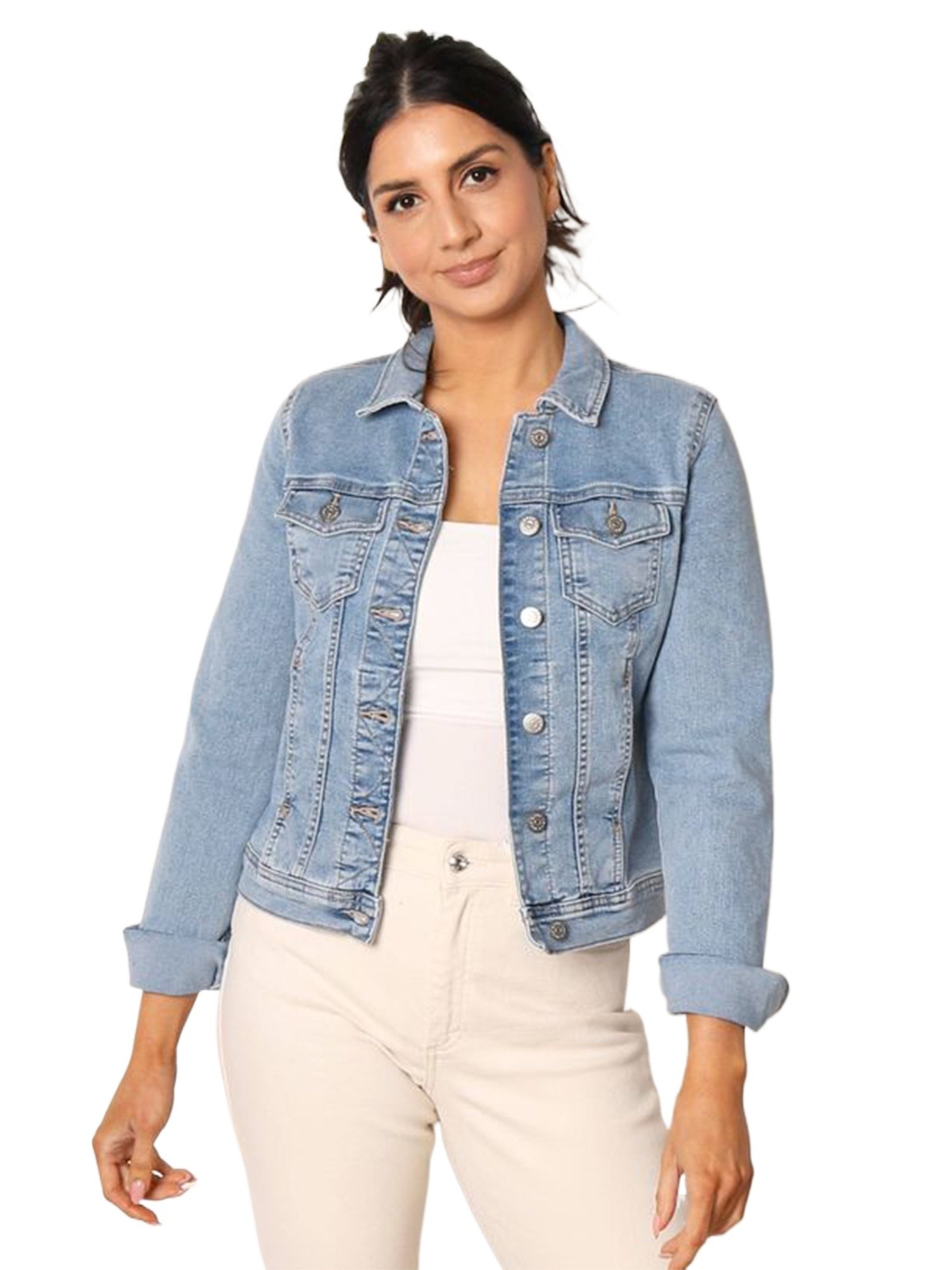 Export quality denim jacket for women in low price | Women denim jacket ...