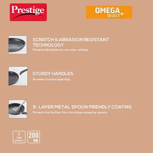 Prestige Fry Pan Non-stick Coated Omega Select Plus Teflon