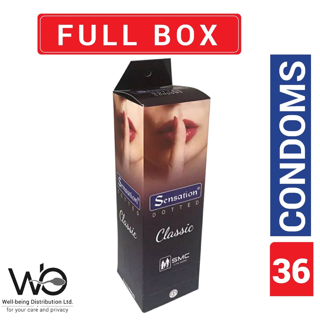 Sensation Dotted Classic Condom | Full Box 3x12=36pcs Condom | SMC | Daraz.com.bd