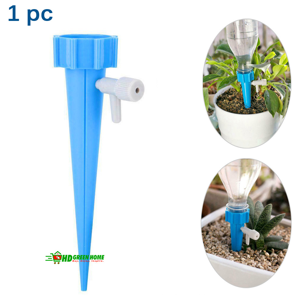 (Blue) Plant Auto Watering Spike with Control Valve Automatic Irrigation Water Spike Dripper ...