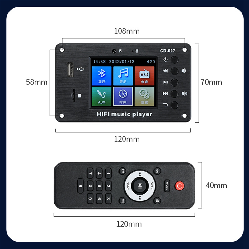2.8-Inch Color Screen Bluetooth 5.1 Car Synchronization Lossless ...