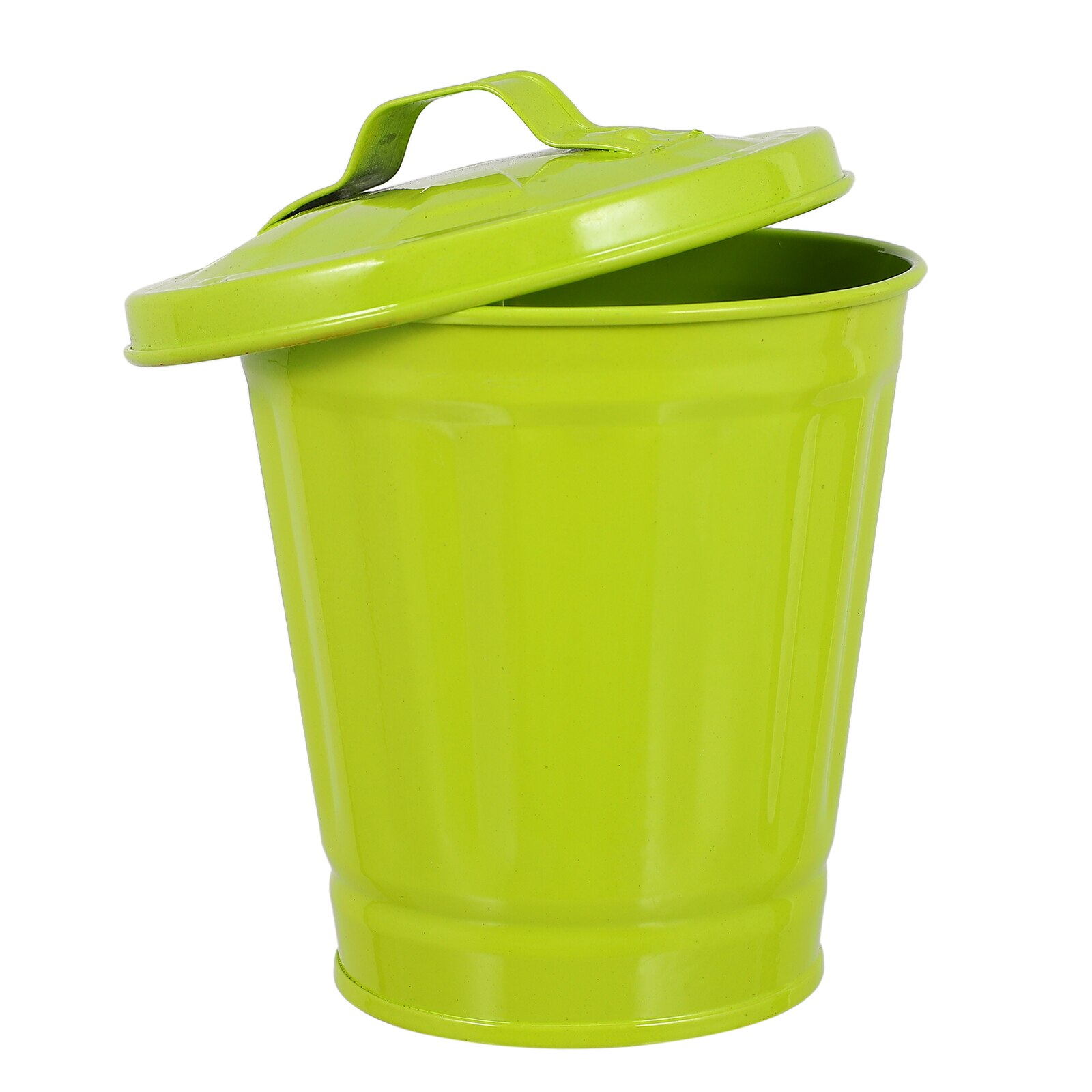 Can Trash Bin Mini Garbage Waste Lid Desktop Metal Desk Container ...