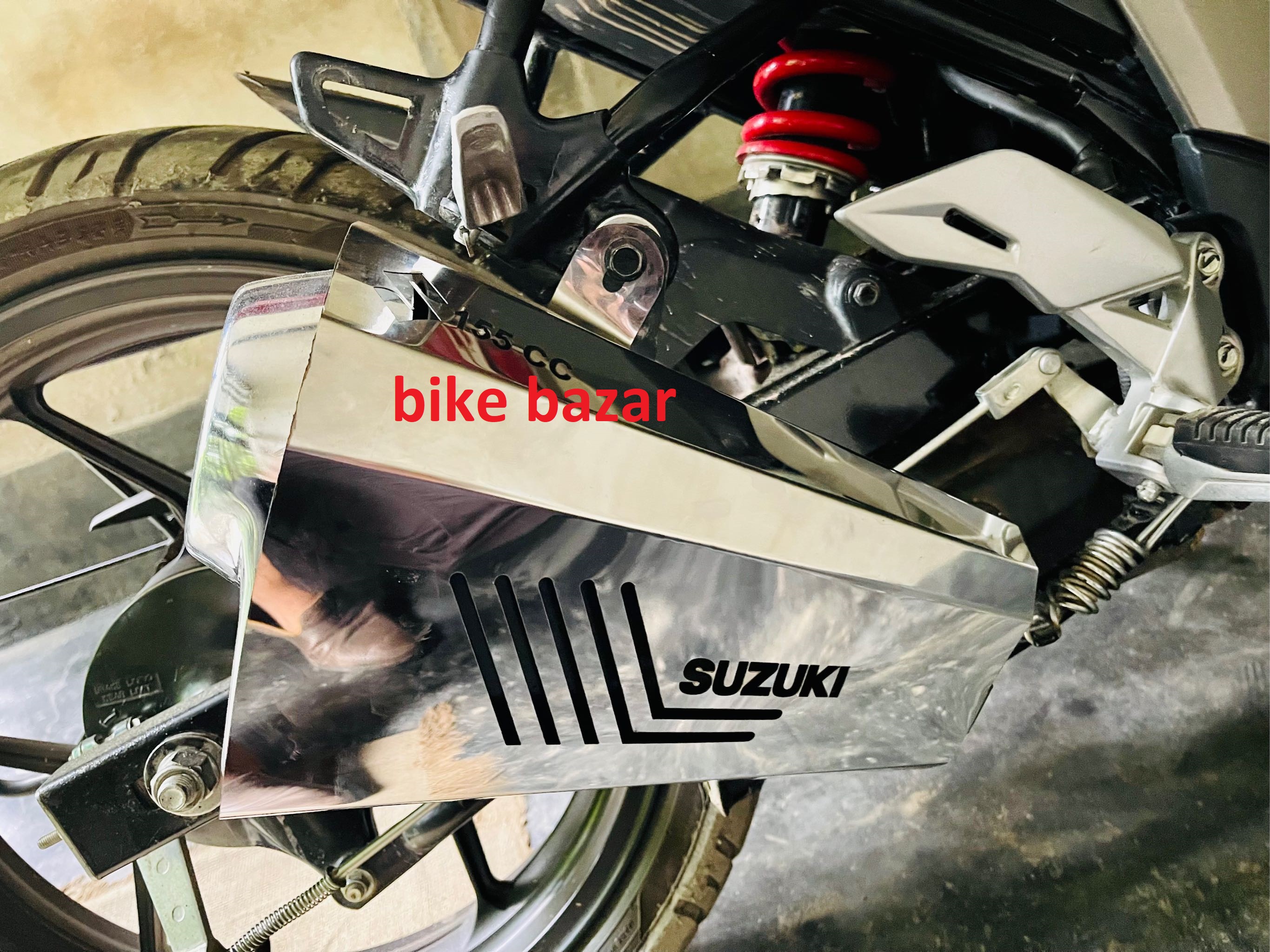 Gixxer/Gixxer sf All version silencer metal cover colour-silver | Daraz ...