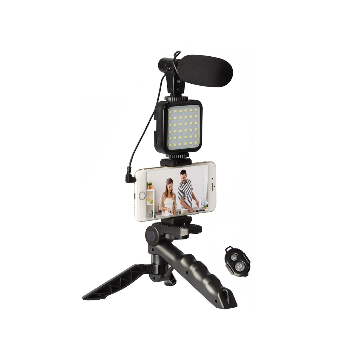 Video Kit AY-49 Phone Vlog Tripod Vlogging Kit with Microphone, LED ...