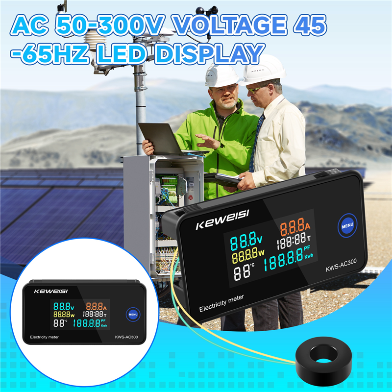 KEWEISI,KWS-AC300 Digital Voltmeter AC 50-300V Voltage 45-65Hz Power Energy Meter LED Wattmeter ...