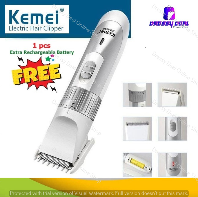 Kemei KM-9020 Exclusive Rechargeable Hair Clipper & Trimmer with 2 ...