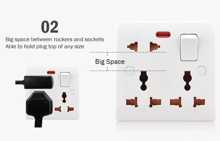 8 Pin Mult Gang Socket Double 3 Pin - 1 Piece- Only Socket - Remote ...