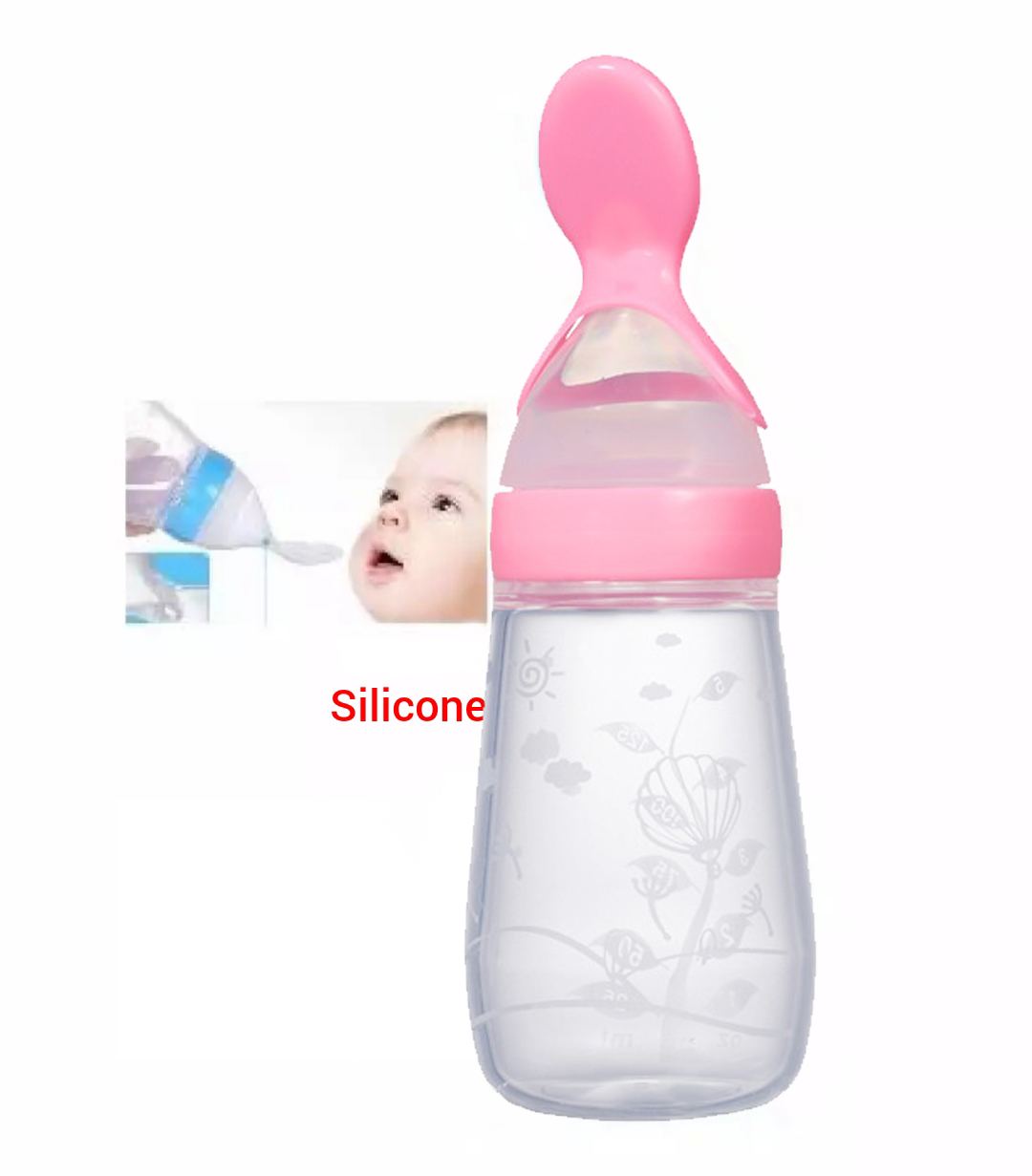 Silicone Baby Feeding Spoon and Feeder, Essential Baby Feeding Tool for ...