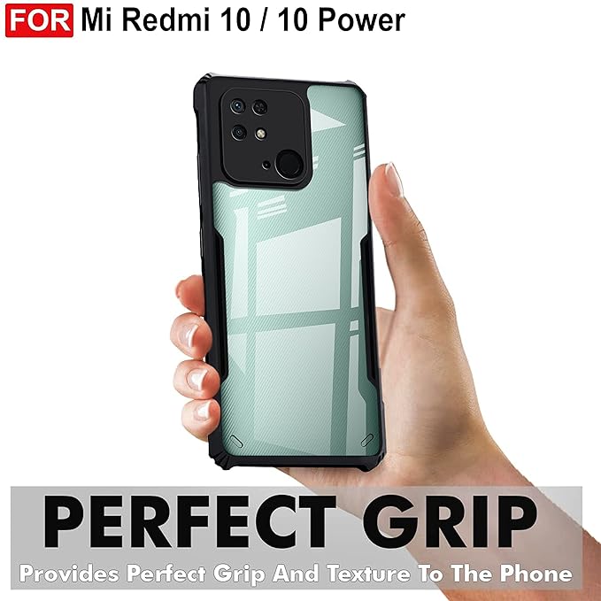 Xiaomi Redmi 10 Power Protective Black Border Crystal Clear Xundd ...