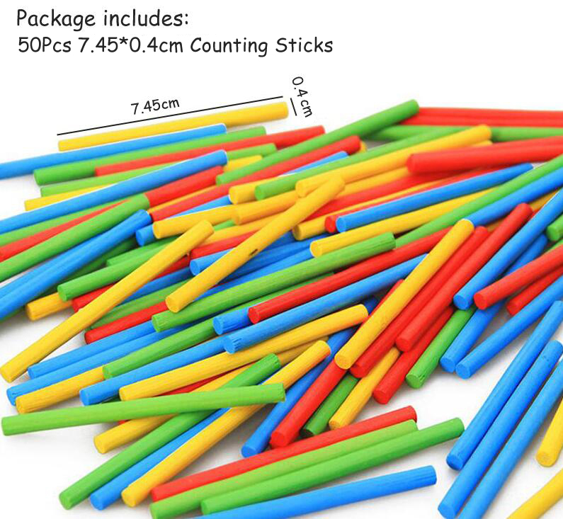 Colorful Bamboo Counting Sticks Clock Toy Mathematics Montessori ...