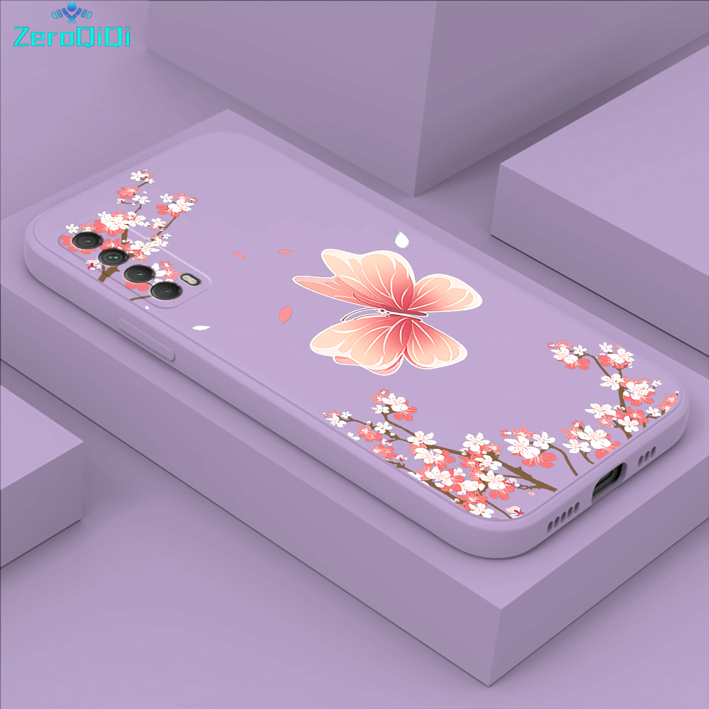 ZeroQiQi for Huawei Y7A 2020 Back Cover Flowers Butterflies Full Lens ...
