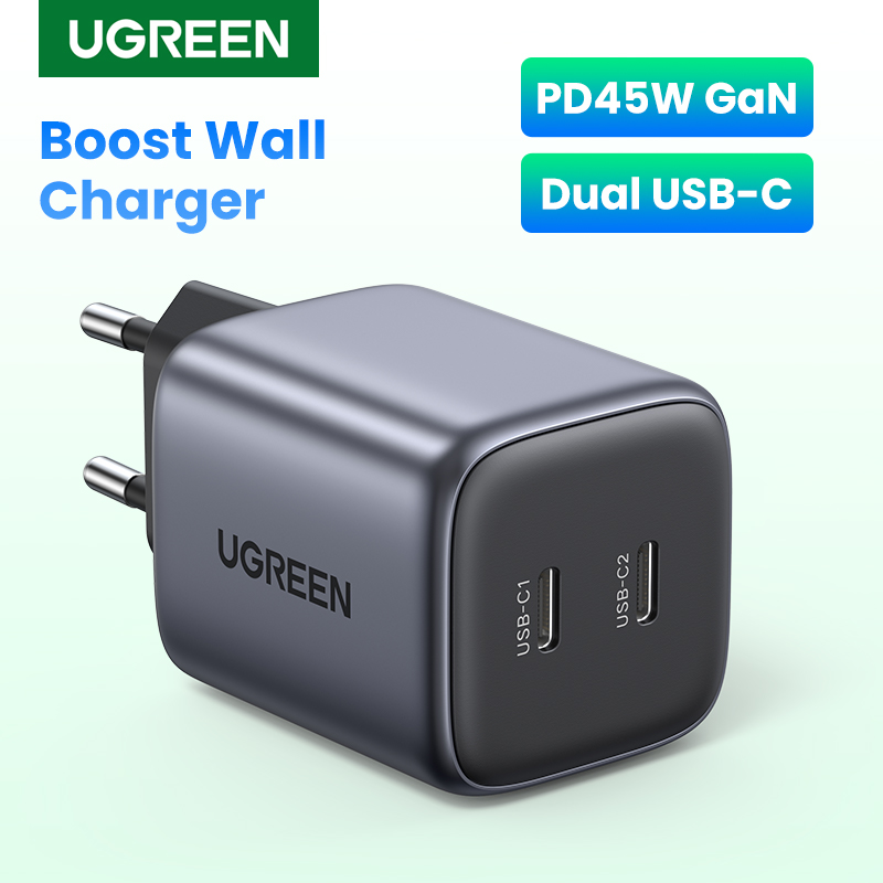UGREEN 45W GaN Charger with Dual USB Type C Ports Fast Charging for iPad Pro iPad mini SAMSUNG ...