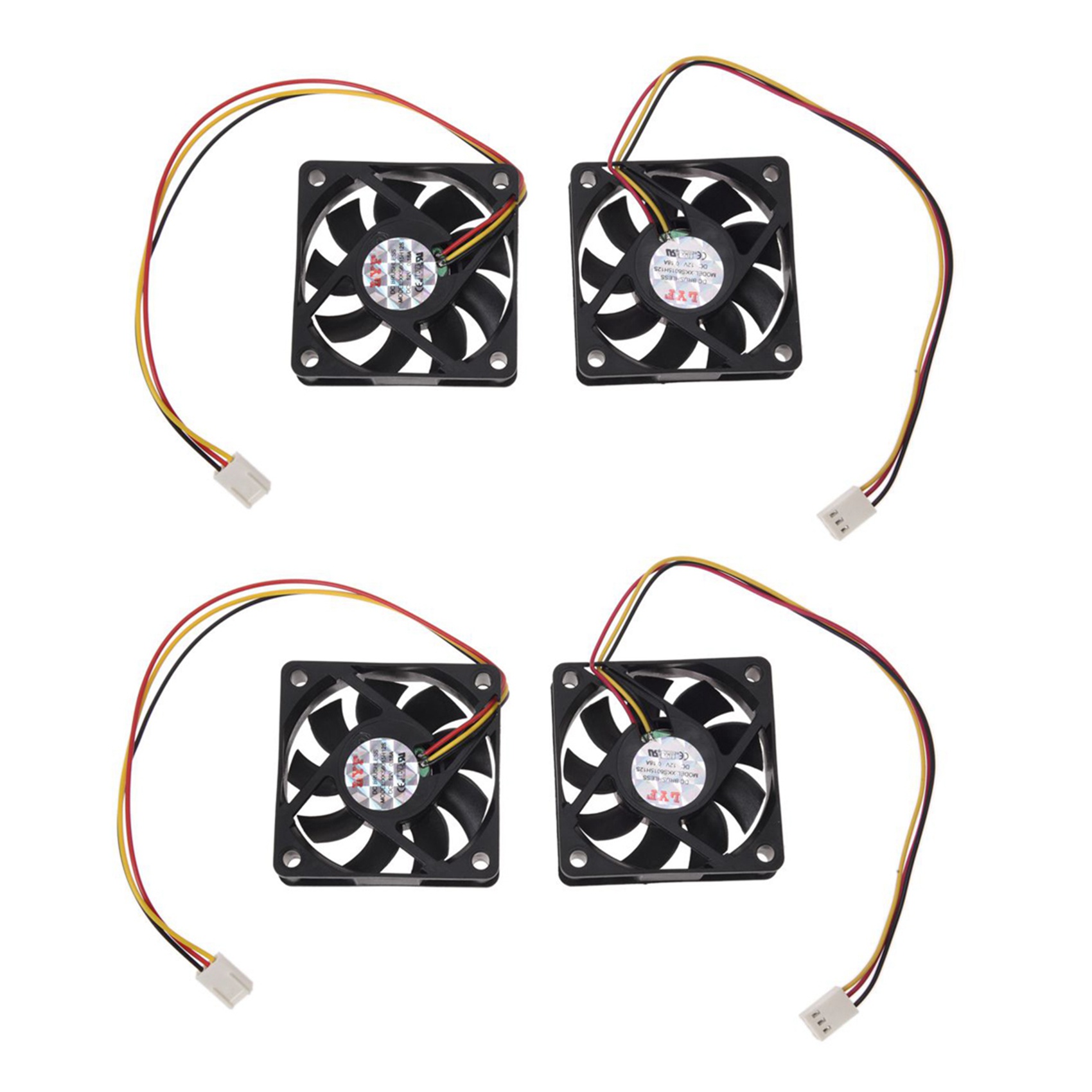 Bradoo 60mm 6cm Dc 12v 3 Pin Computer Case Cpu Cooler Cooling Fan Black