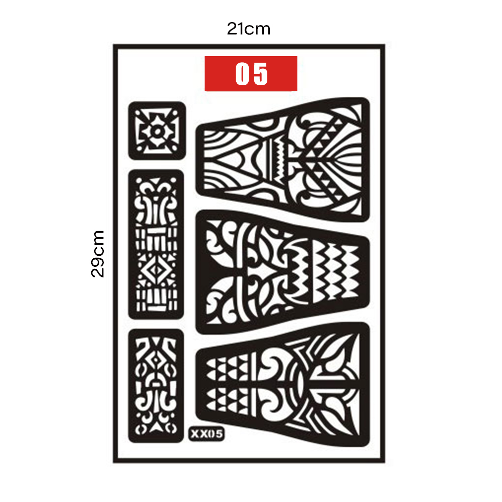 JM Simple Small Pattern Tattoo Inkjet Hollow Template Self-adhesive ...