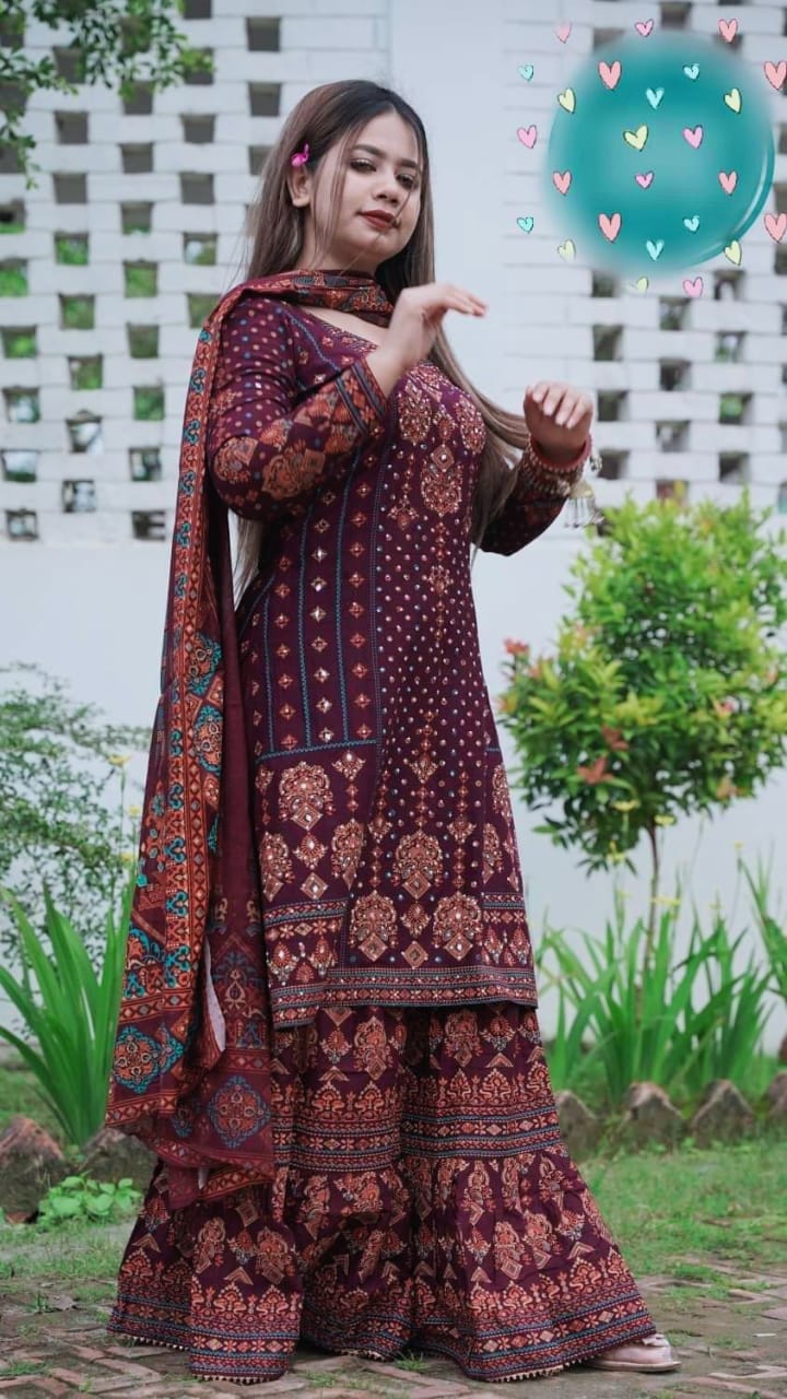 Stylish Addition - Fashionable Design New Collection Garara VIP Three ...