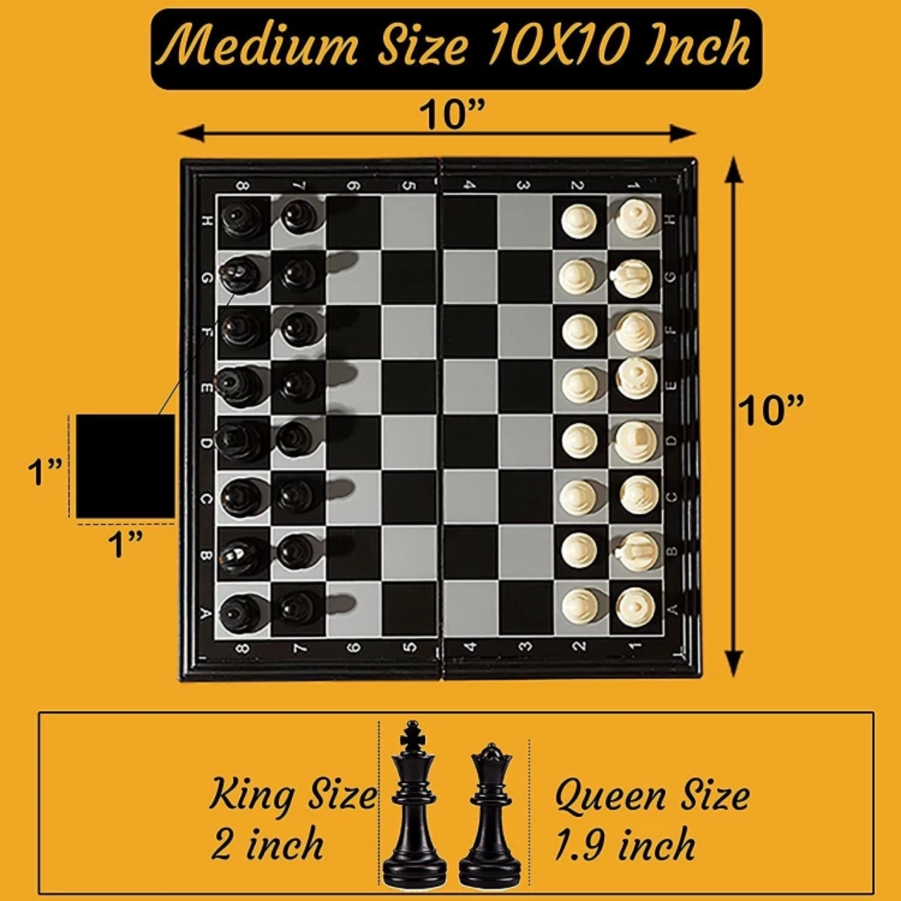 Magnetic Chess Board High Class Chess Set with Folding Chess Board 10 ...