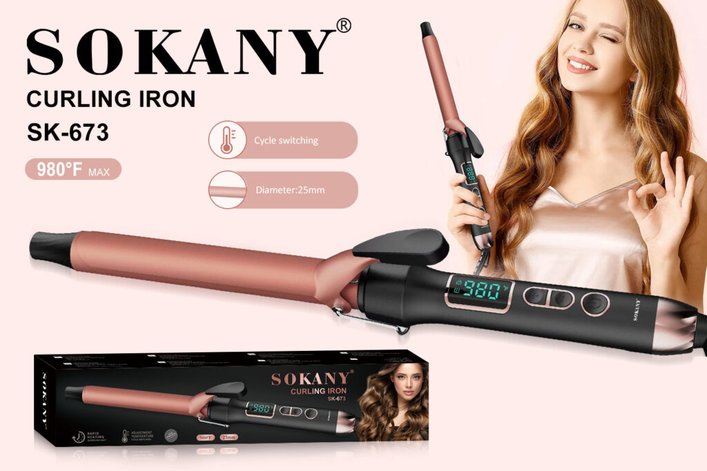 Professional hair curling iron SOFT CURLS 25mm. Hair curler SOKANY SK-673 | Daraz.com.bd