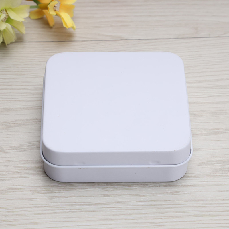 Mini Metal Tins Container Square Hinged Flip Storage Tin Box Small Kit ...