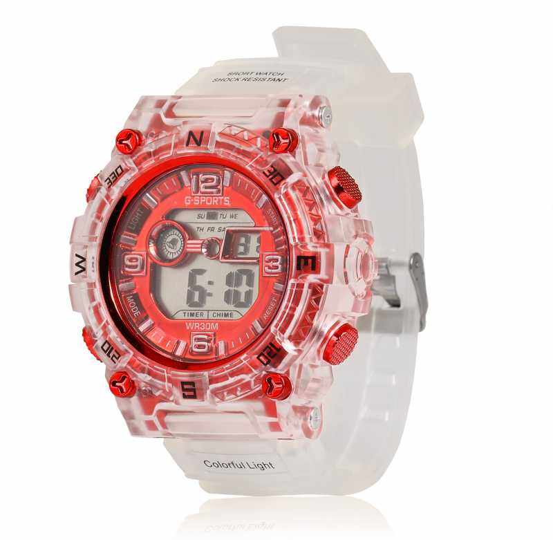 Waterproof White Color Digital Watch ,Silicone Boys Digital Sports ...