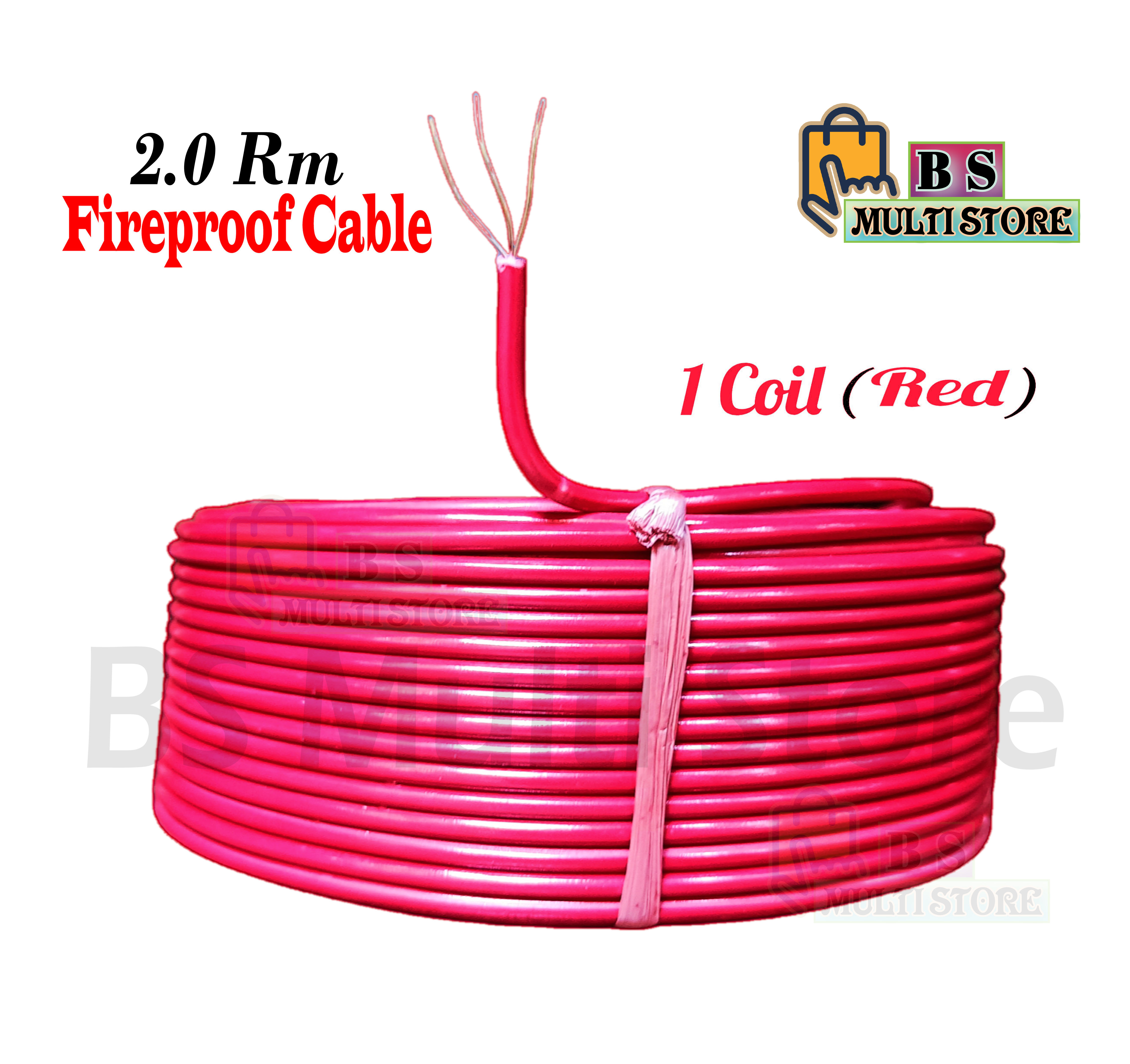 2.0 Rm Fireproof Electric Cable Red/Black Color (1 coil) Fireproof ...