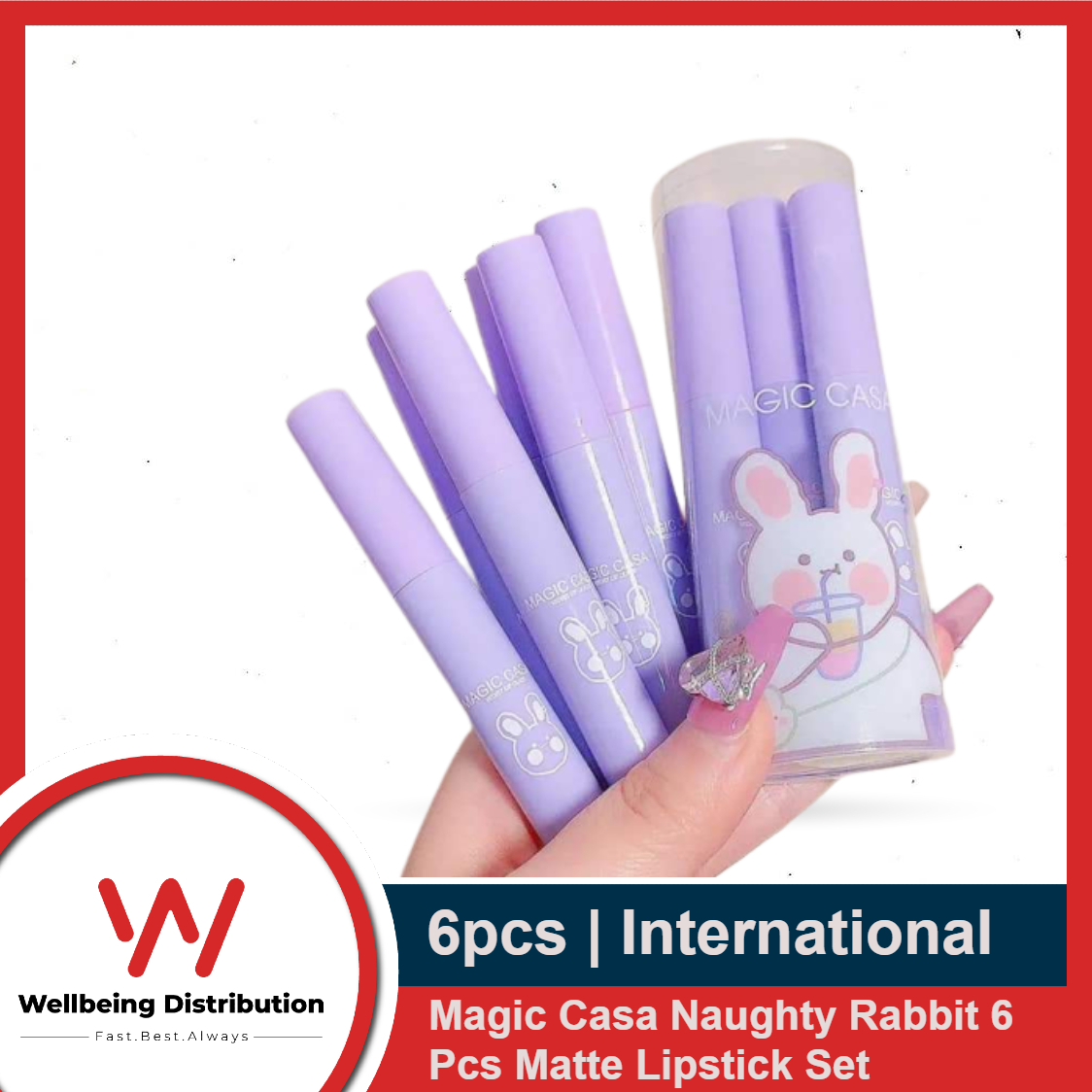 Magic Casa Naughty Rabbit 6 Pcs Matte Lipstick Set A/ Set B | Daraz.com.bd