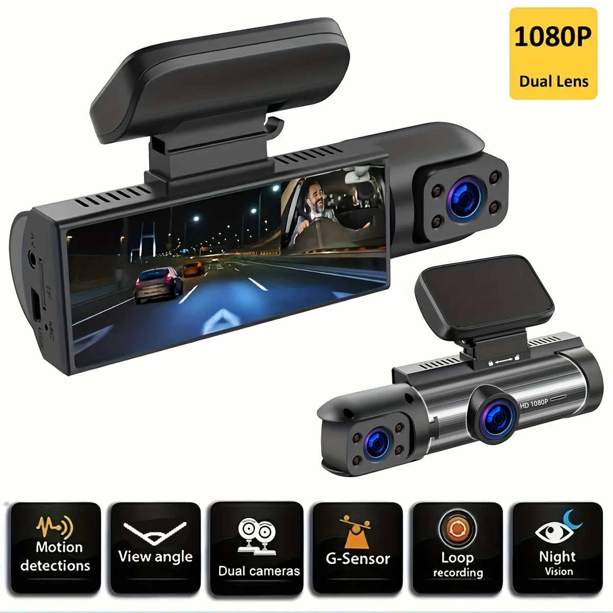 Motion Detection Car Dashcam 170 Degree Wide Angle Camera Dash Cam 3.16 ...