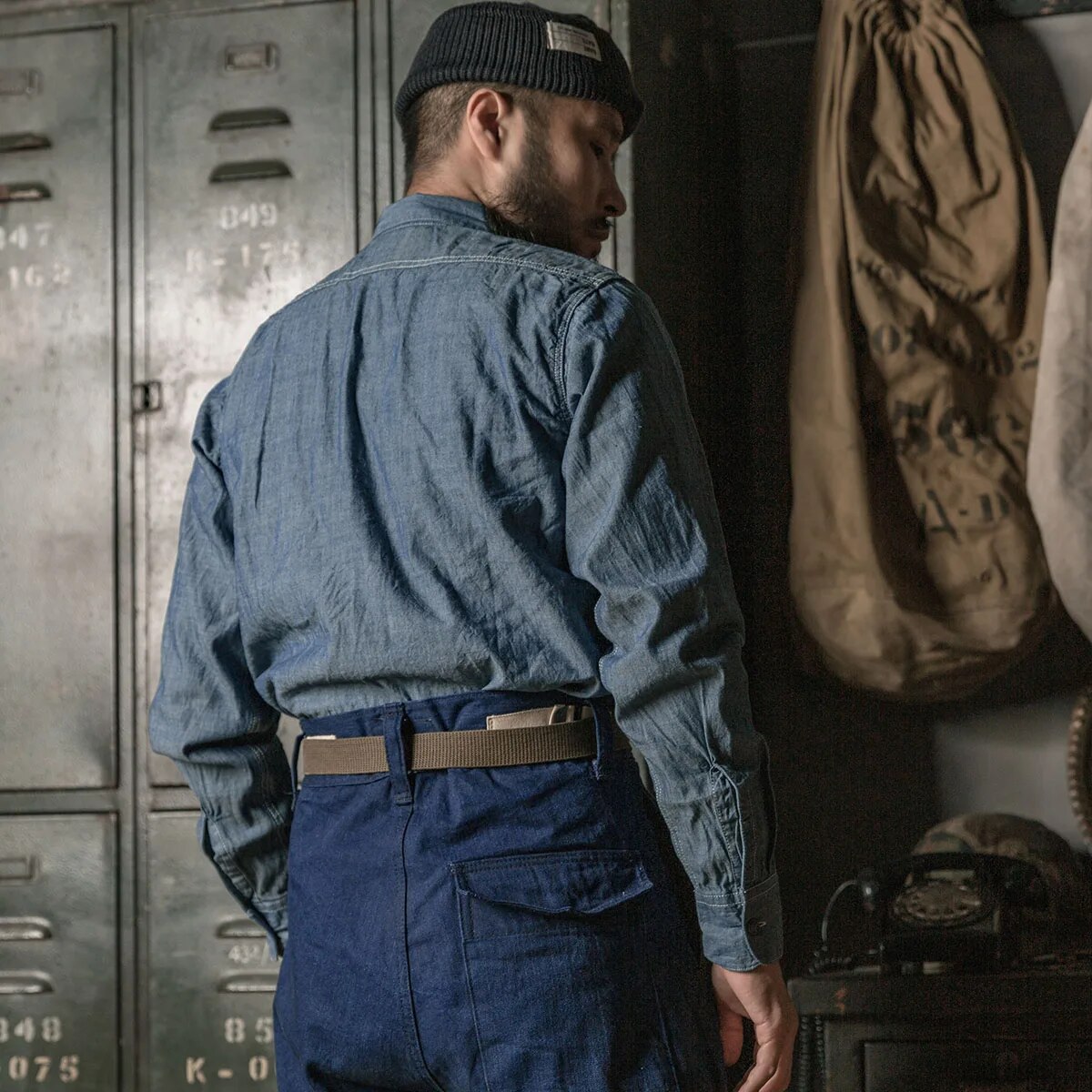 Bronson USN Selvedge Chambray Work Shirt Naval Long Sleeve Utility ...