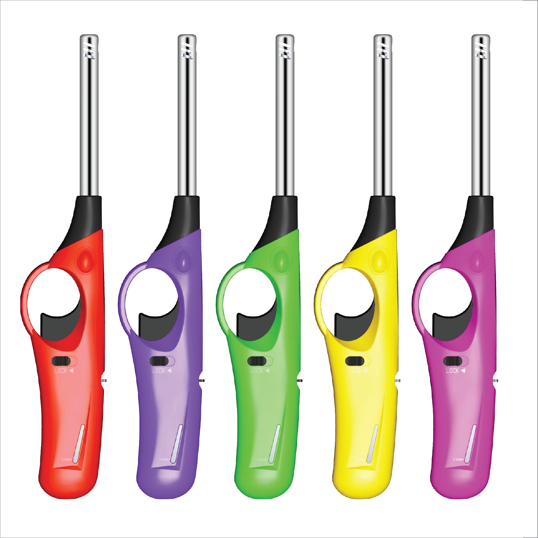 Kitchen gas lighter, plastic refillable electronic press button lighter ...
