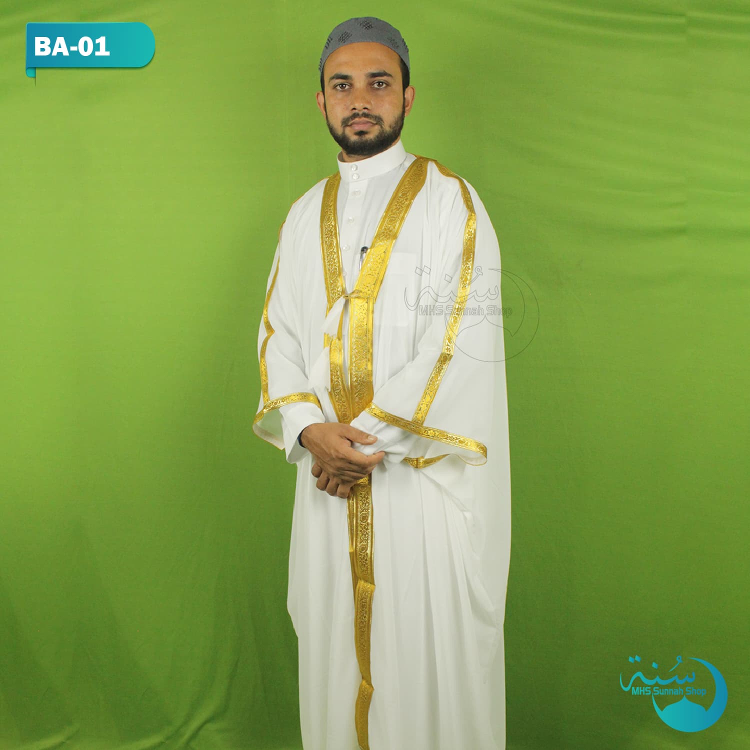 White Color Comfortable Bangladeshi Imam Dress Abakaba Thobe for Men