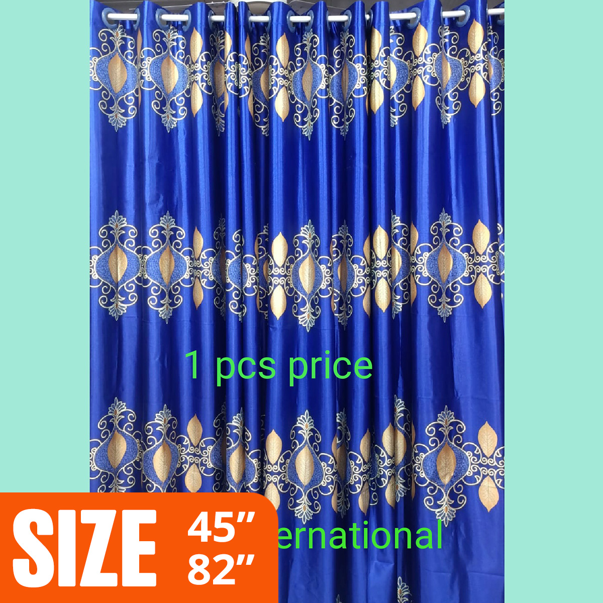 Synthetic Curtain Porda ( 1 pcs price ) Colour:Chocolate, pink,green ...