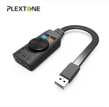 PLEXTONE GS3 VIRTUAL 7.1-CHANNEL USB SOUND CARD ADAPTER EXTERNAL 2.0 AUDIO STEREO SOUND CARD ...