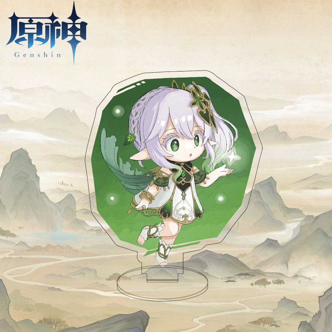 10cm Mini Genshin Impact Acrylic Stand Model Plate Zhongli Xiao Kazuha ...