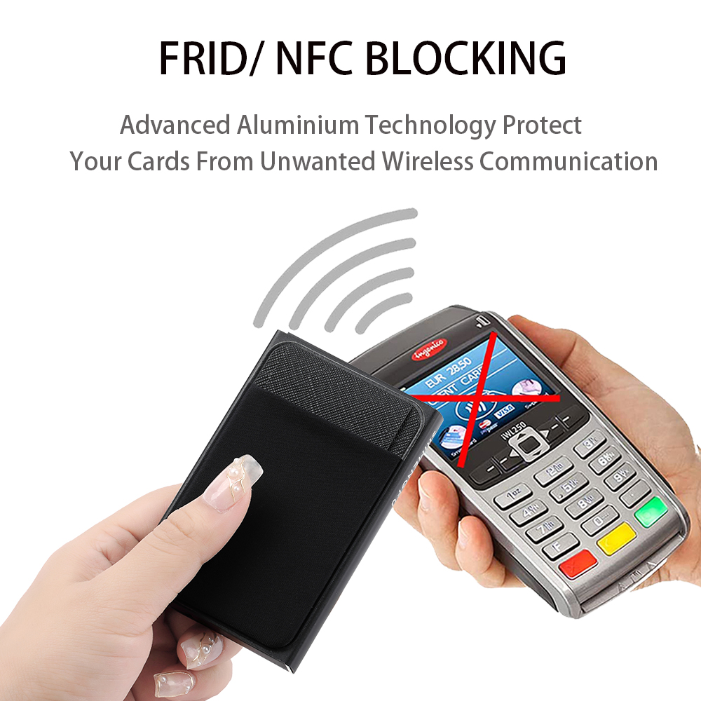 SAKURA Slim Aluminum Wallet with Elasticity Back Pouch ID Credit Card ...