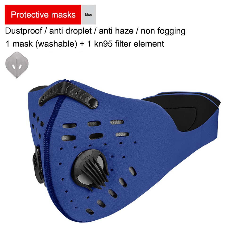 [COD] 2 in 1 Activated Carbon Mask Dust Proof Bicycle Masks Mountain ...