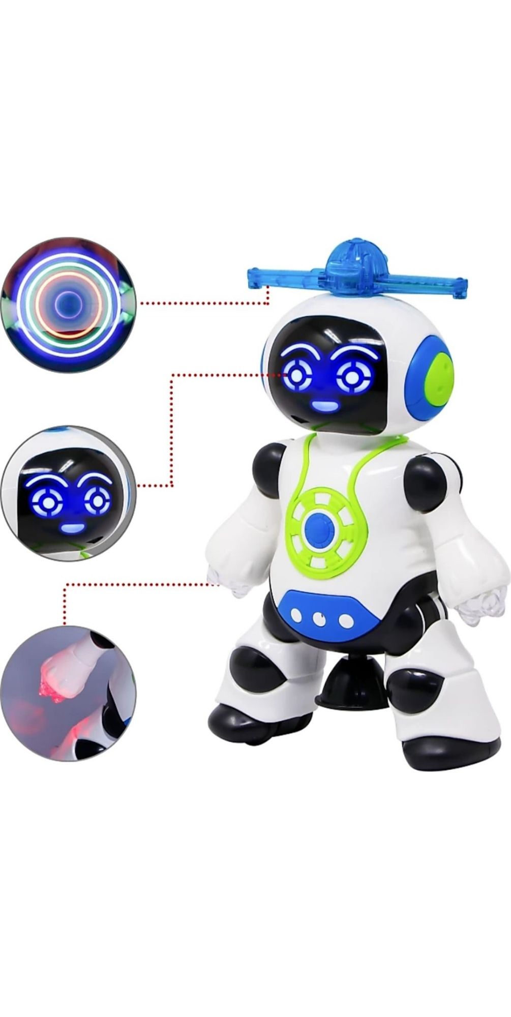 Dancing Robot with Music, Robot for Kids with 3D Flashing Lights, 360 ...