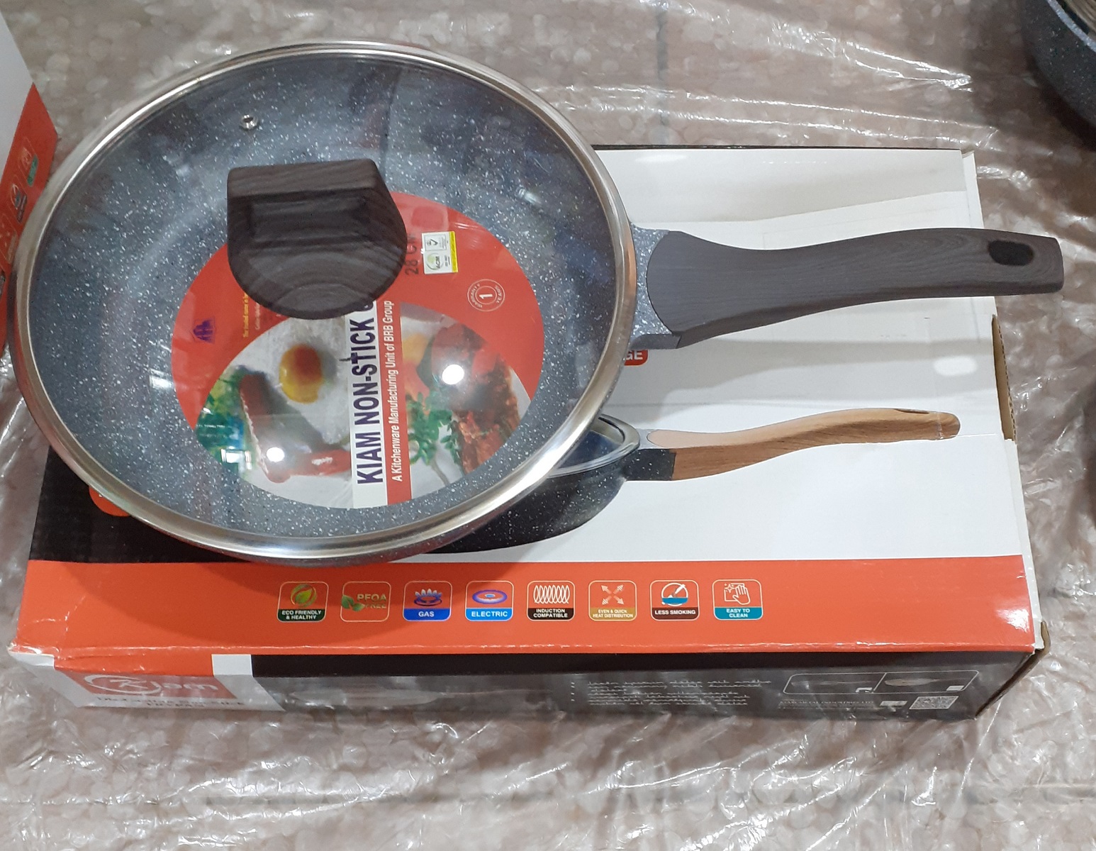 Kiam Non Stick Deep Fry Pan Dai Casting with Lid 24cm