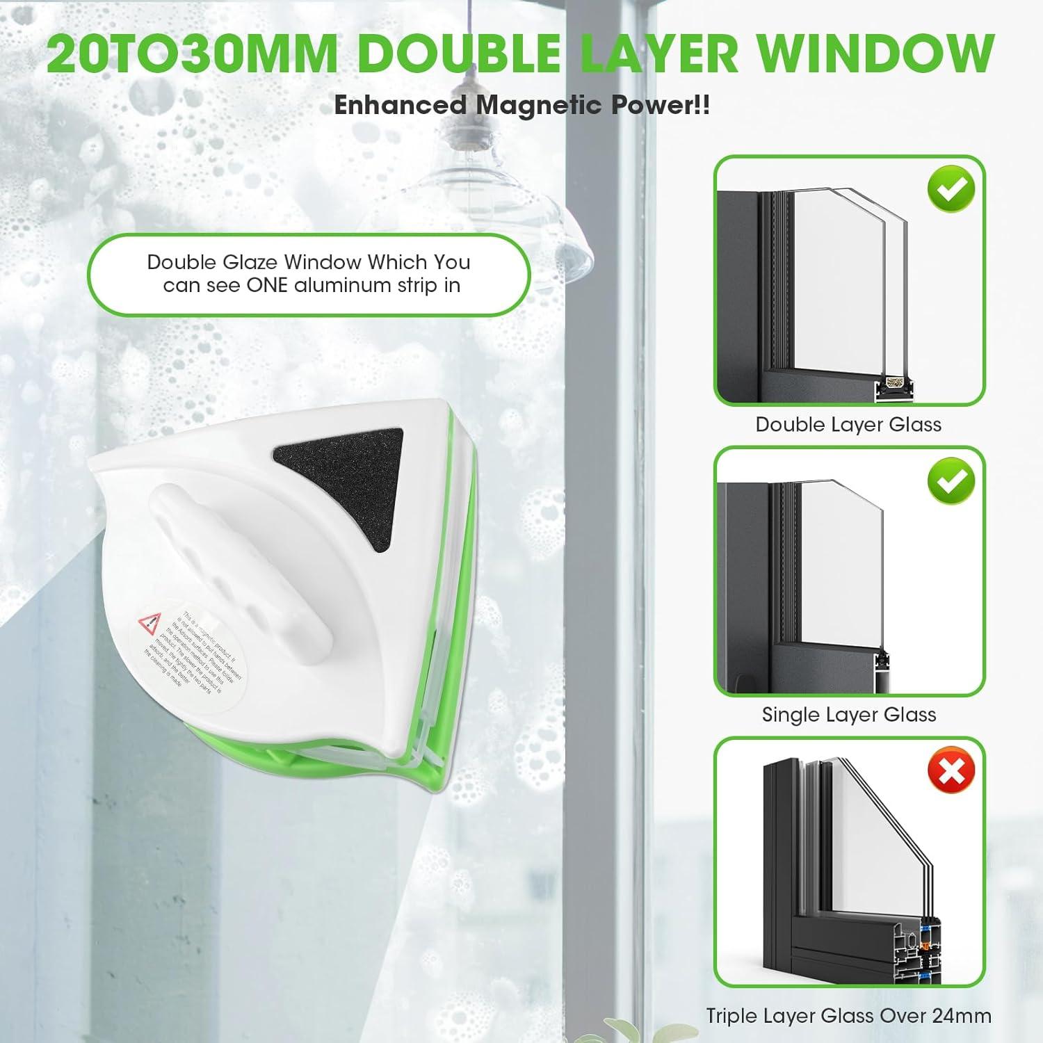 Magnetic Window Cleaner Double Side Window Cleaning Tool Magnetic Glass ...