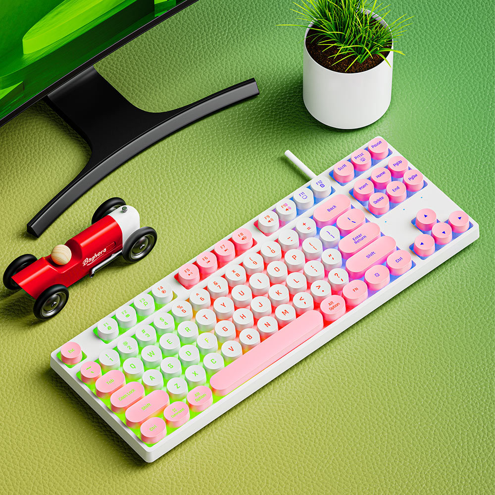 DK100 Gaming Robot Feel Keyboard Retro Punk Office Gaming Wired ...