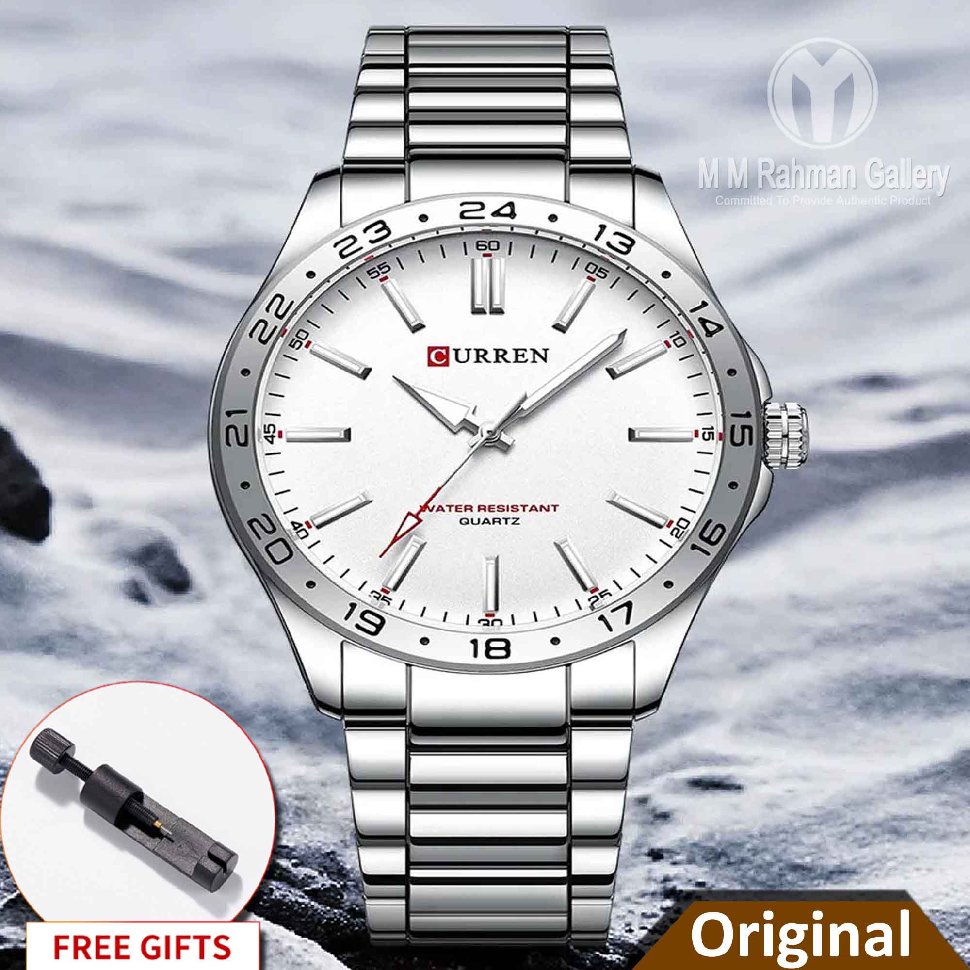 CURREN 8452 Luminous Stainless Steel Quartz Fashion Watch For Men ...