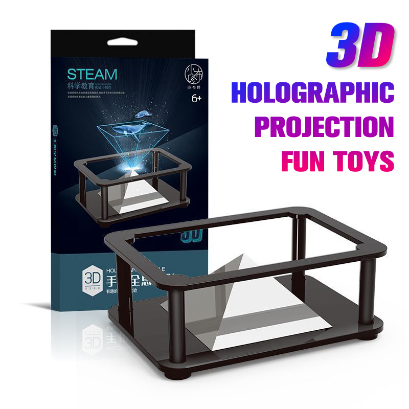 3D Holographic Display Hologram Pyramid Projector Student DIY Fun Toys ...