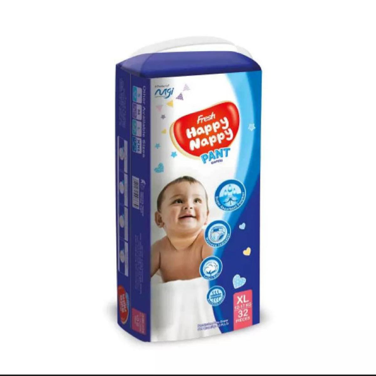 Fresh Happy Nappy Pant Diapers (XL Size:32pcs) for Babies Weighing ...
