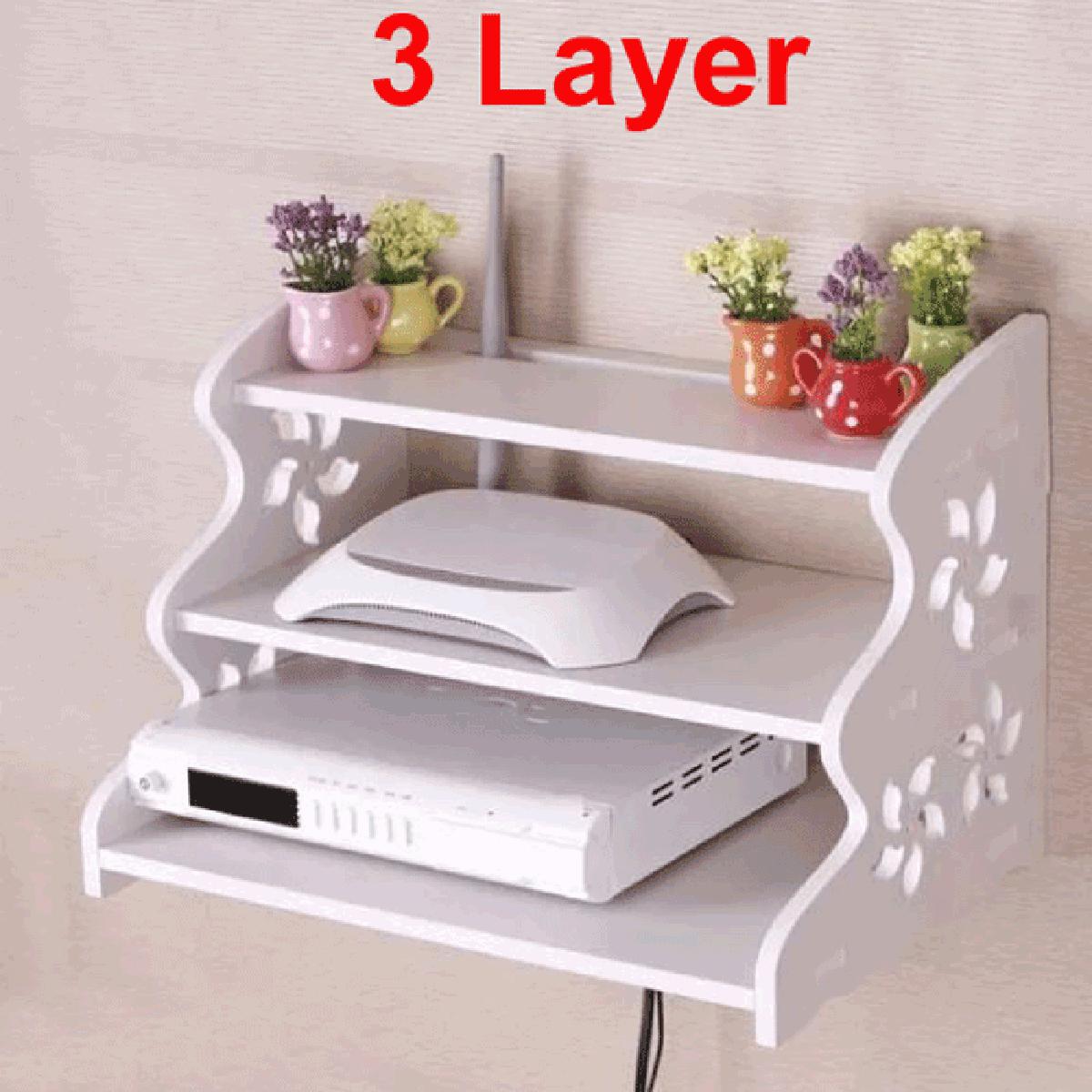 3 Layers WiFi Router Stand ,Storage Wall Floating Shelves (3 layer ...