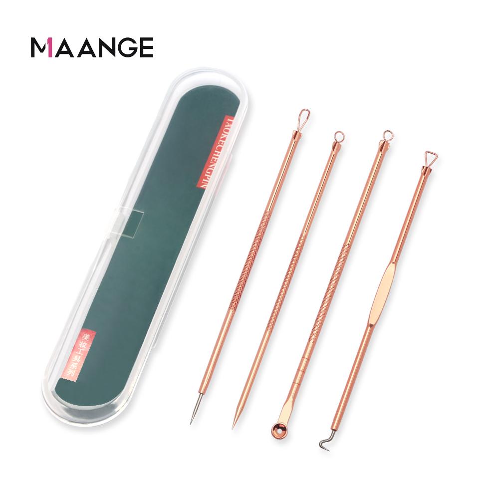 Maange 4Pc/Set Stainless Steel Blackhead Removal Kit Acne Blemish ...