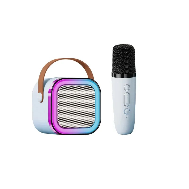 Dual Microphone Karaoke Machine Subwoofer Portable Bluetooth PA Speaker ...
